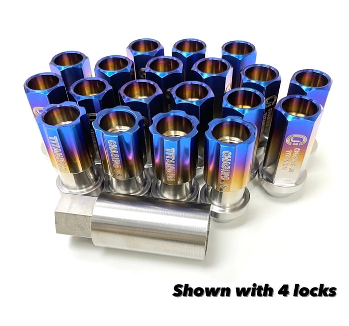 Chasing JS Titanium Open Ended Lug Nuts (M12) | Chasing JS | Speed Factor