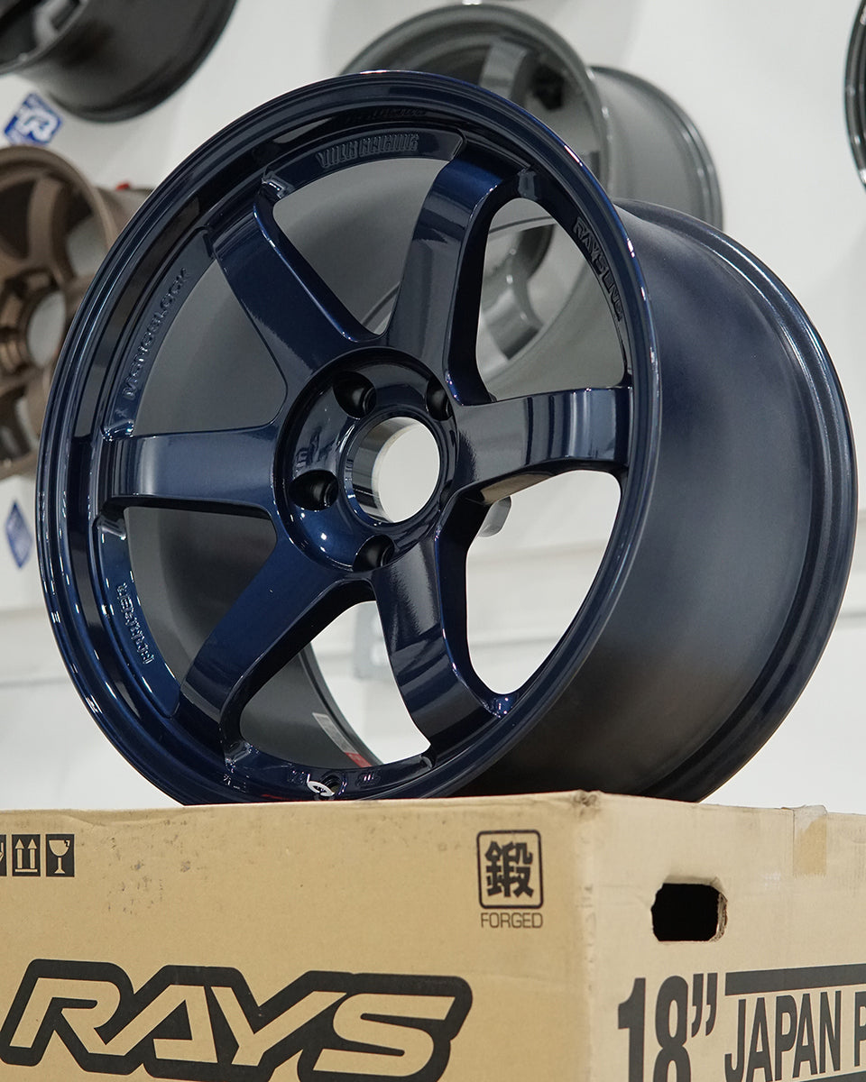 VOLK RACING TE37SL 18x9.5 +22 / 18x10.5 +20 5x120 MAG BLUE (SET OF 4 ...