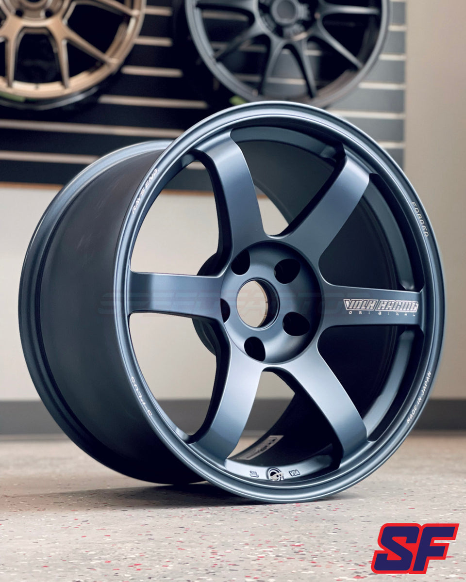 VOLK RACING TE37 SAGA S-PLUS 18x10.5 +20 5X120 MATTE BLUE GUNMETAL ...